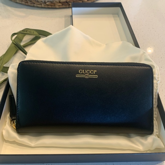 Gucci | Bags | Authentic Gucci Zip Around Wallet Black | Poshmark